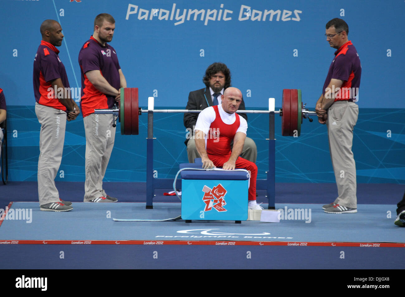 Turan Mutlu (Turkey) in the mens 56kg powerlifting competition at the ...