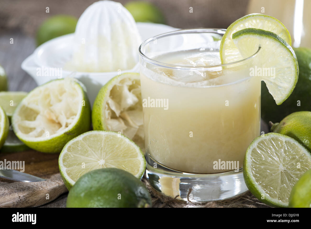 Fresh made Lime Juice with fruits Stock Photo - Alamy
