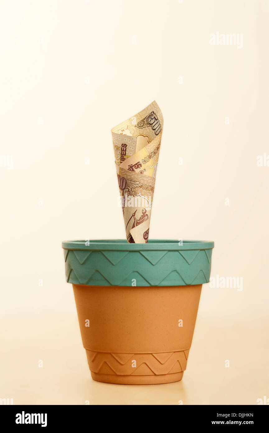 Money Plant - Conceptual image depicting money growing like a plant in ...