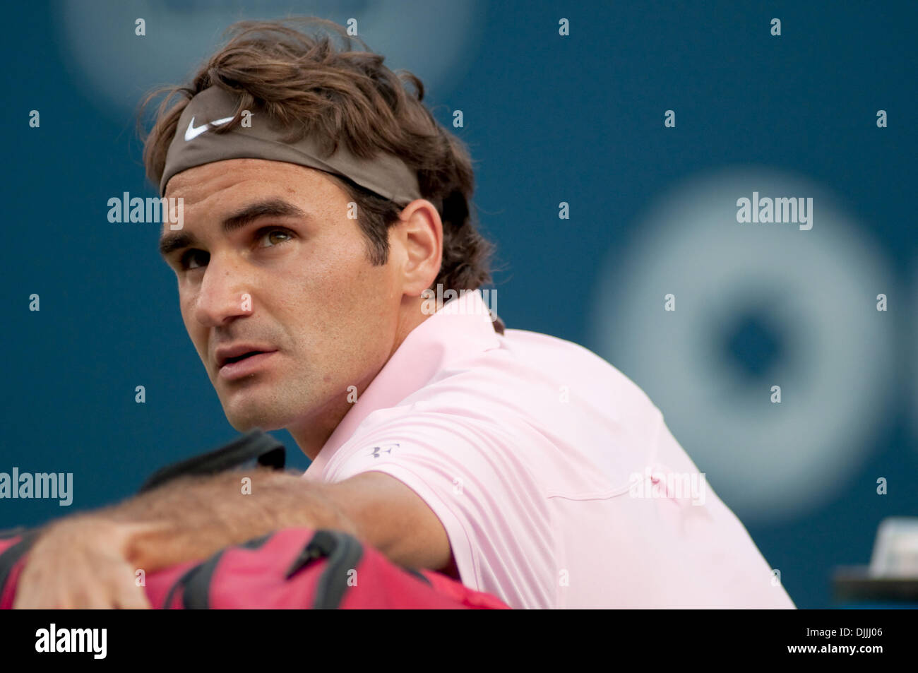 Roger federer on centre court during hi-res stock photography and ...