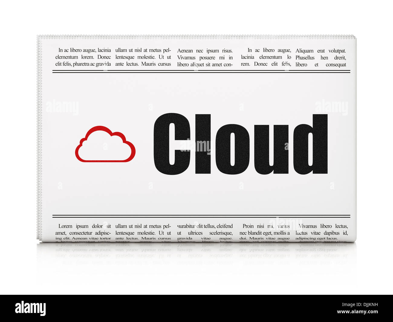 Cloud computing concept: newspaper with Cloud and Cloud Stock Photo - Alamy