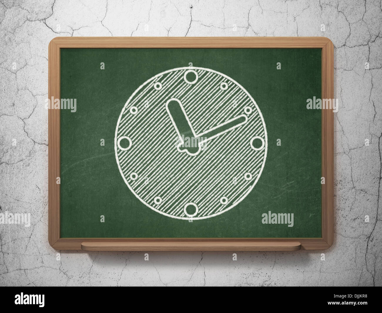 Timeline concept: Clock on chalkboard background Stock Photo - Alamy