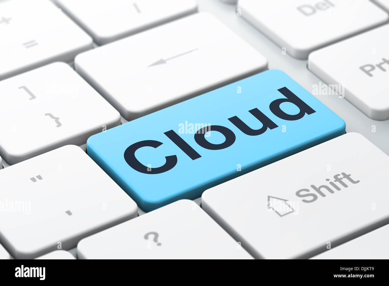 Cloud networking concept: Cloud on computer keyboard background Stock ...