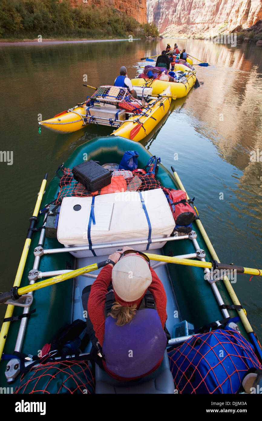 Rafters Relaxing On Calm Stretch Of Colorado River,Grand Canyon ...