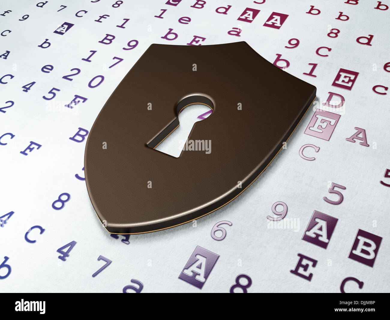 Security concept: Shield With Keyhole on Hexadecimal Stock Photo - Alamy