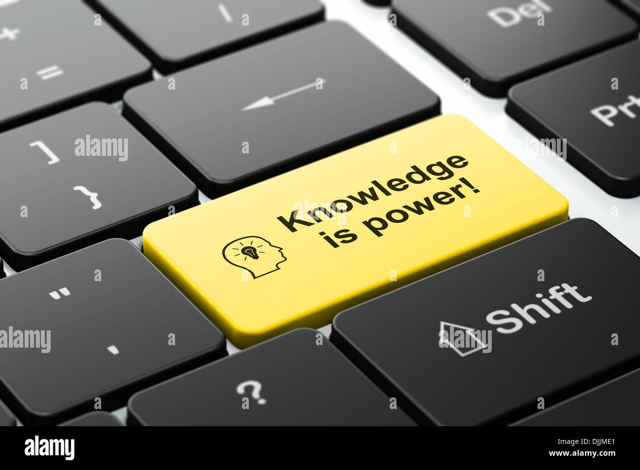 Education concept: Head With Lightbulb and Knowledge Stock Photo - Alamy