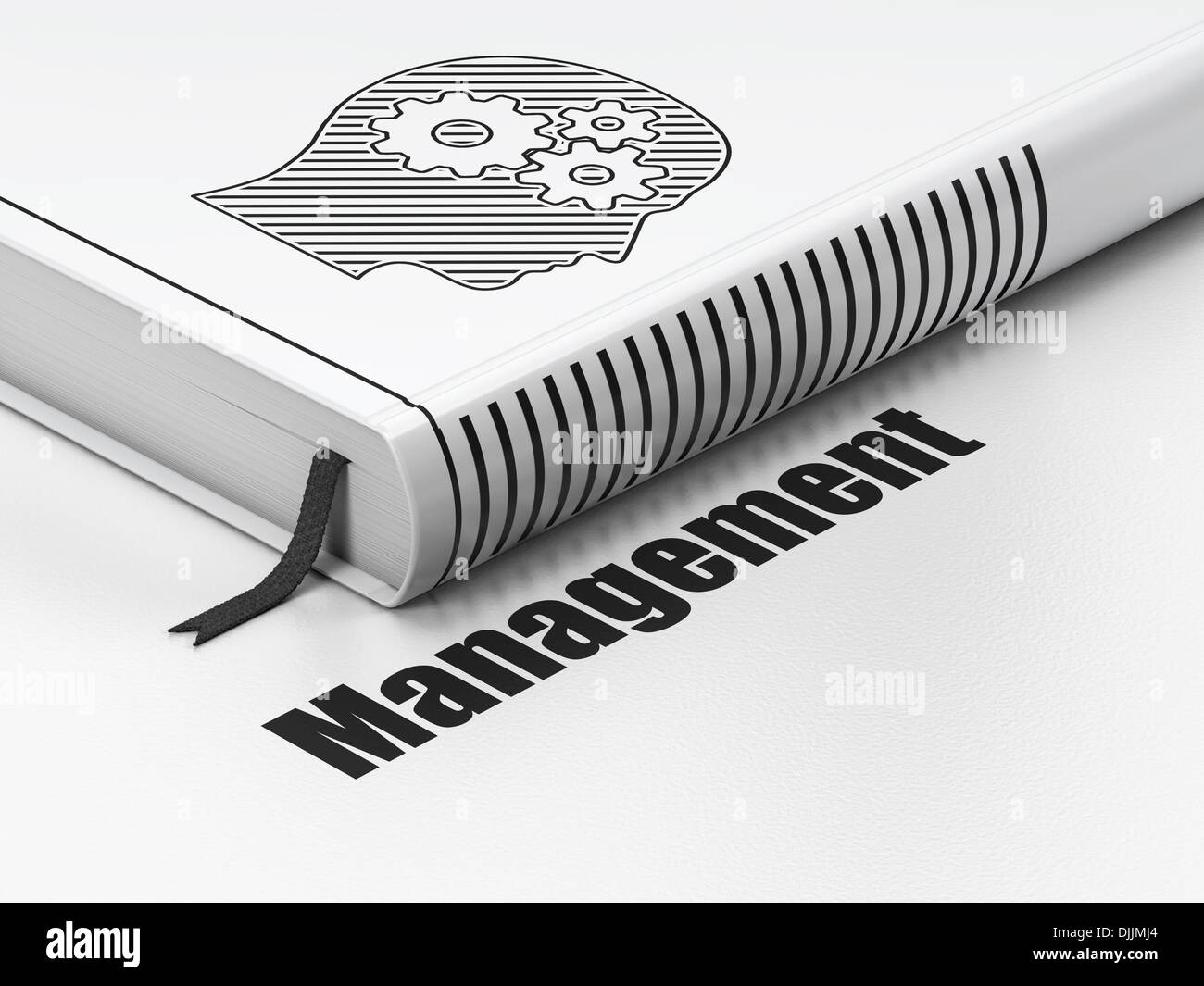 Business concept: book Head With Gears, Management on white Stock Photo ...