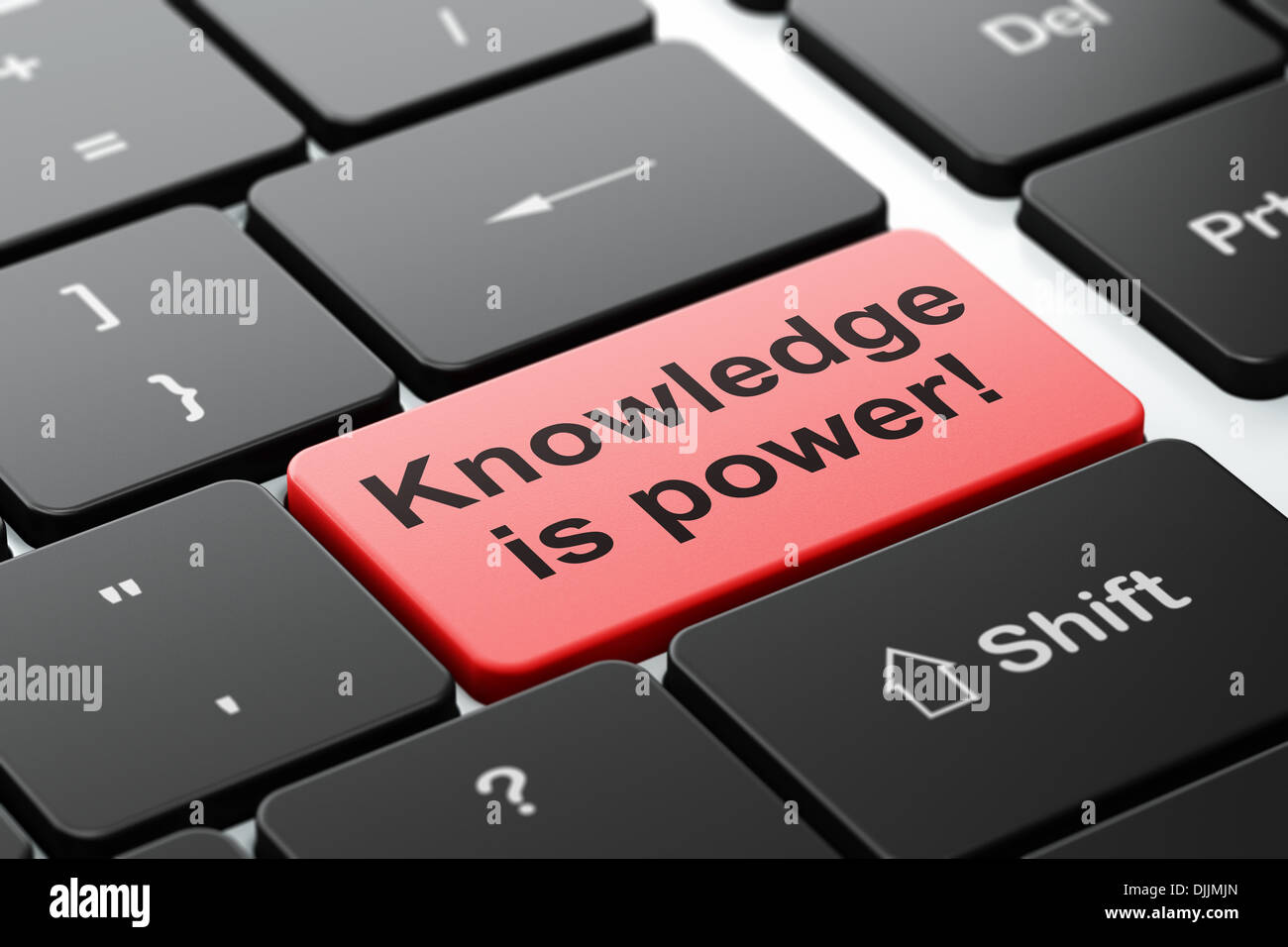 Education concept: Knowledge Is power! on keyboard background Stock ...