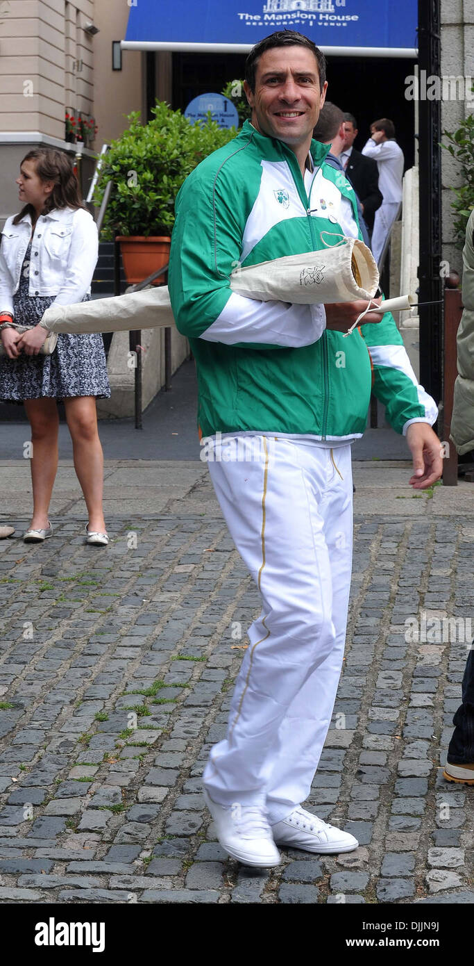 Boxer Kenny Egan London 2012 Olympic Torch Bearers attend Dublin City Council reception at ...