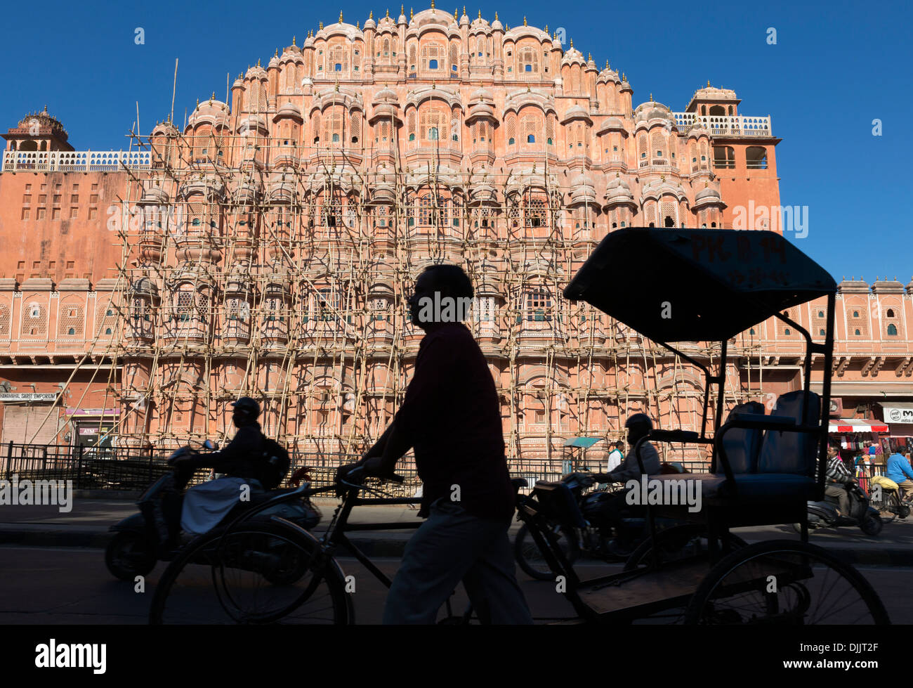 Facade of the Palace of the Winds or Hawa Mahal, the most famous ...