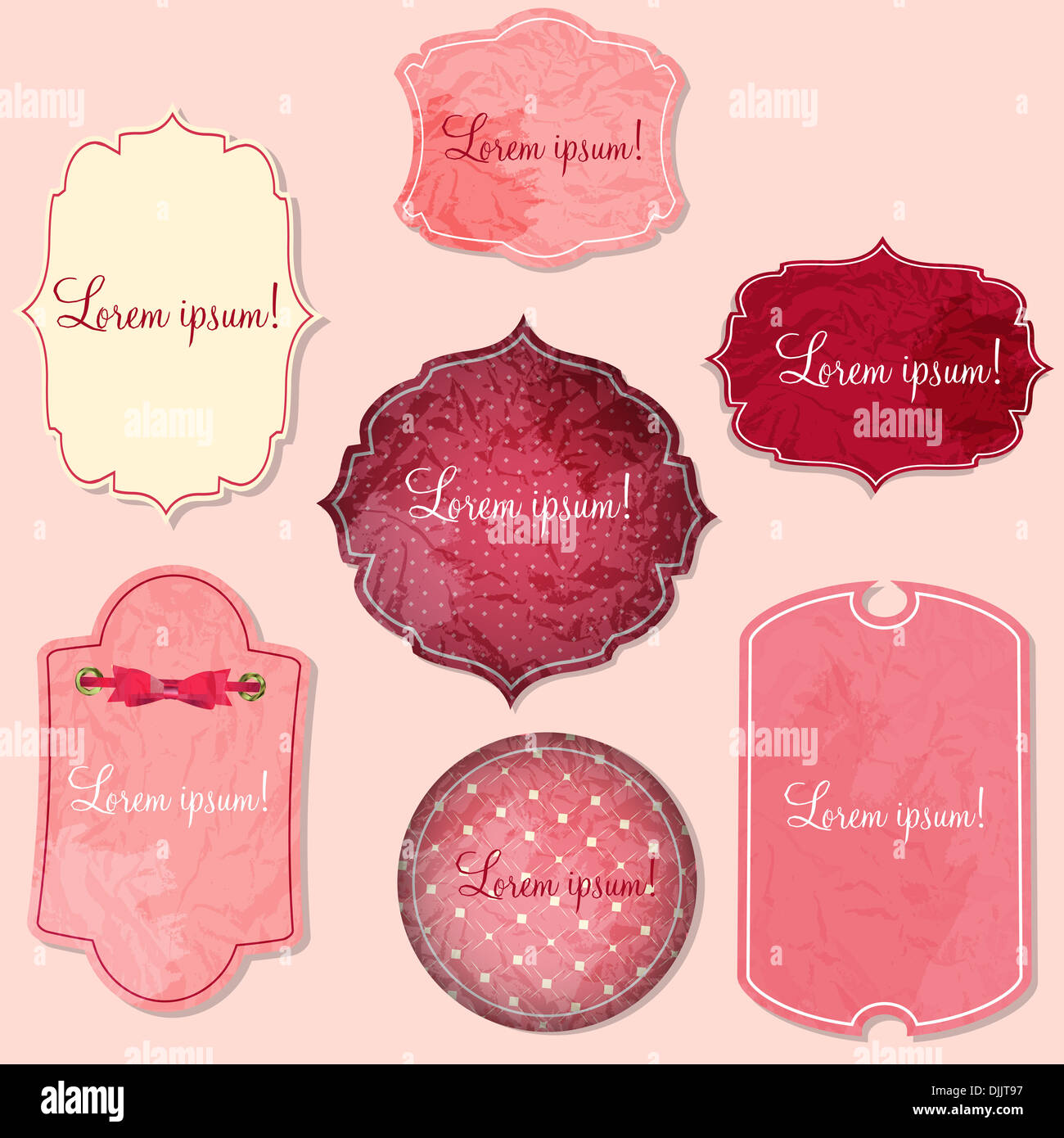 aged paper labels vector illustration Stock Photo - Alamy