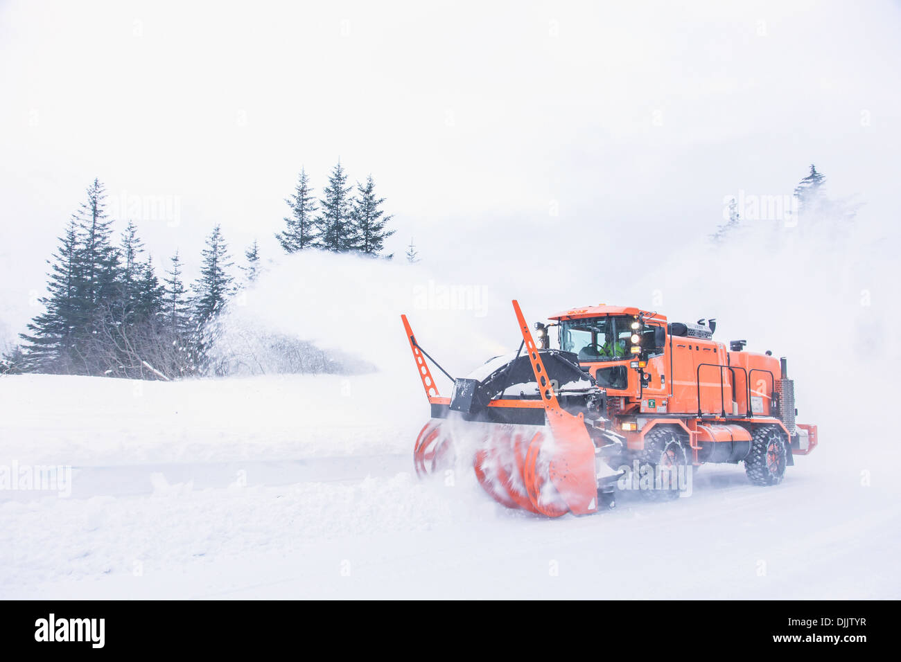 City Of Whittier Snow Removal Crew Plowing The Road To Shotgun Cove ...