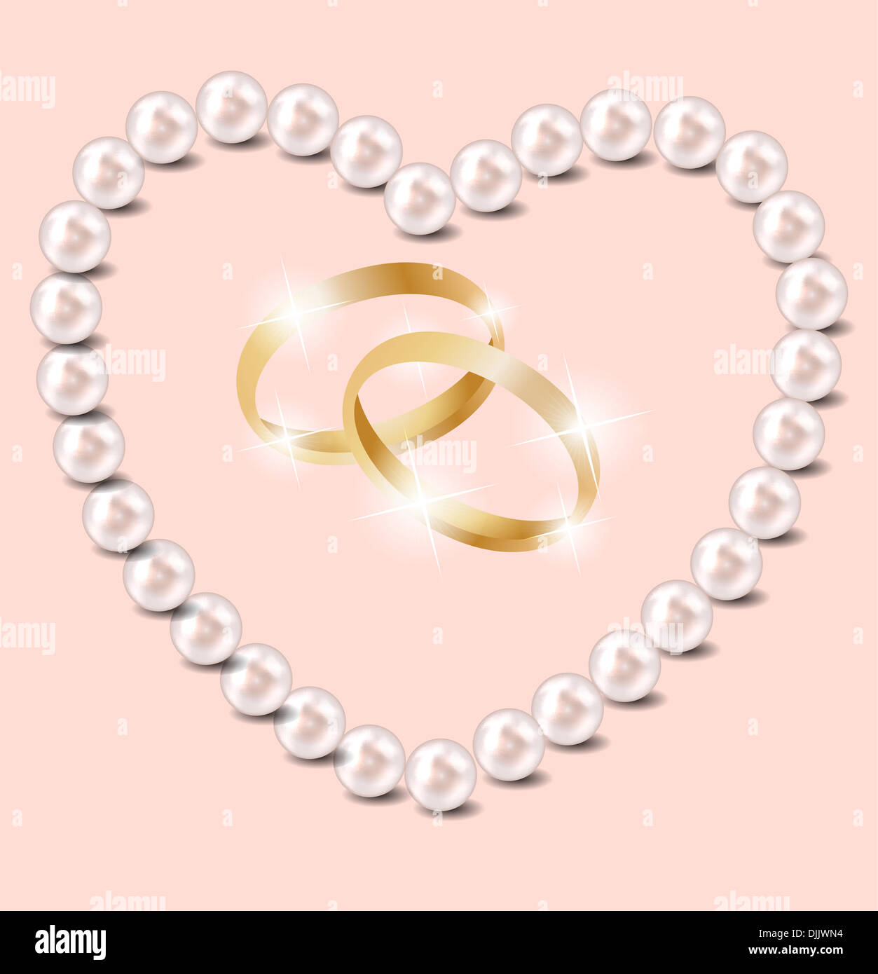 Pearl heart vector illustration background Stock Photo - Alamy
