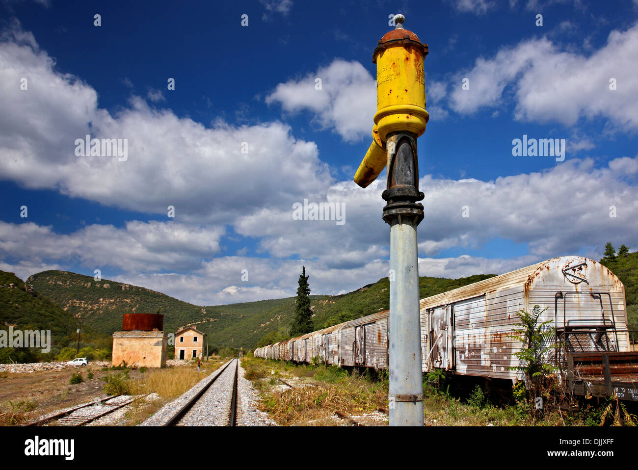 The old, abandoned train station of Potamos, Evros, Thraki (Thrace ...