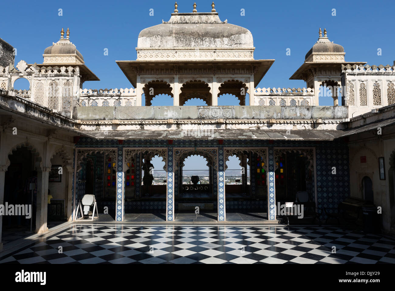 One of the halls of the City Palace, a palace whose construction was ...