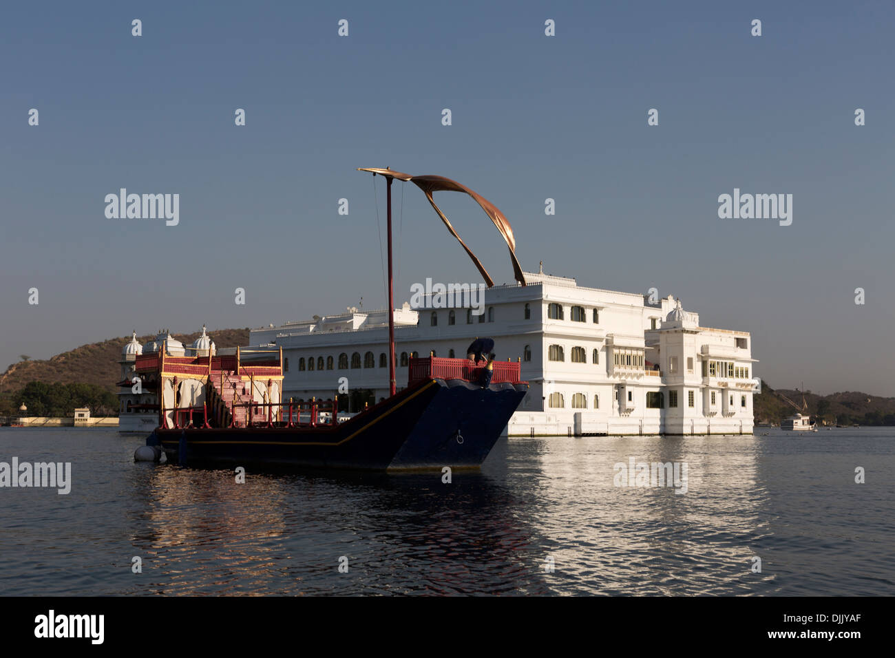 The exclusive Lake Palace Hotel, in the middle of the lake. Here were ...