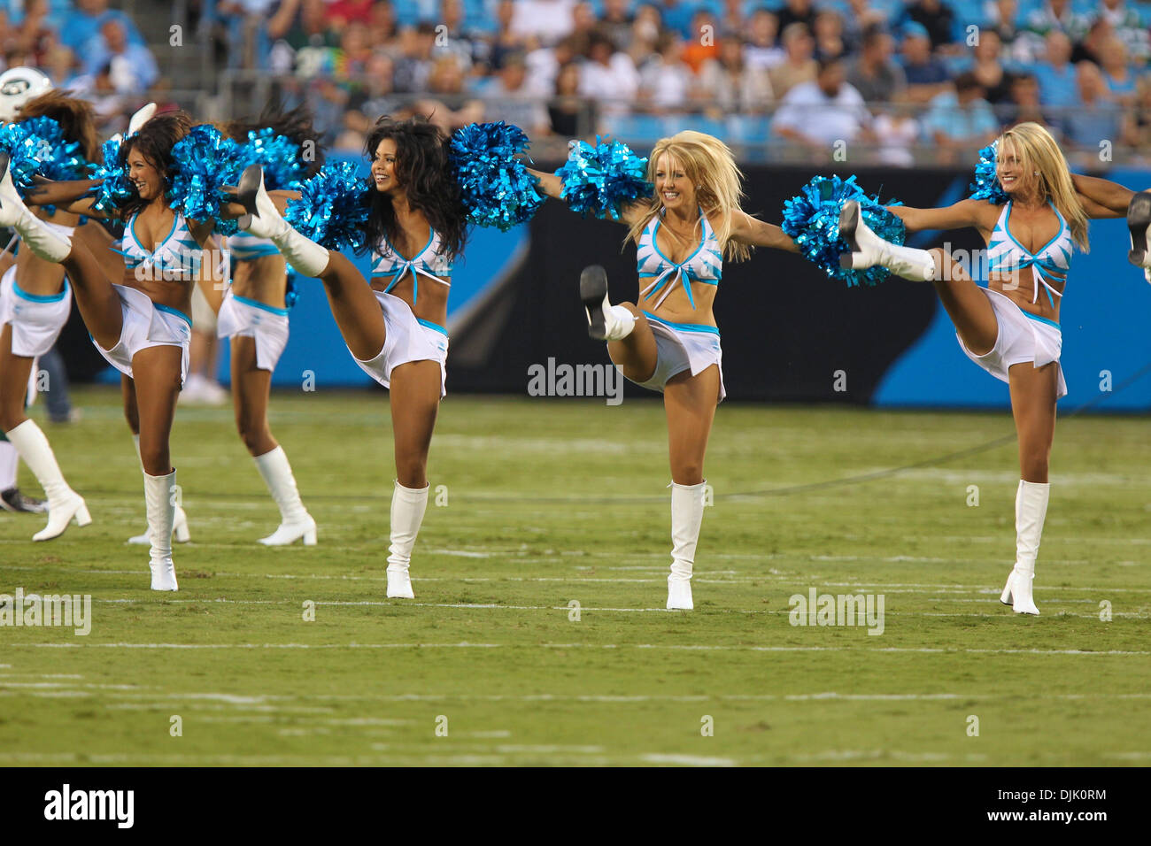August 21, 2010; The Carolina Panthers Topcats Cheerleaders perform at ...