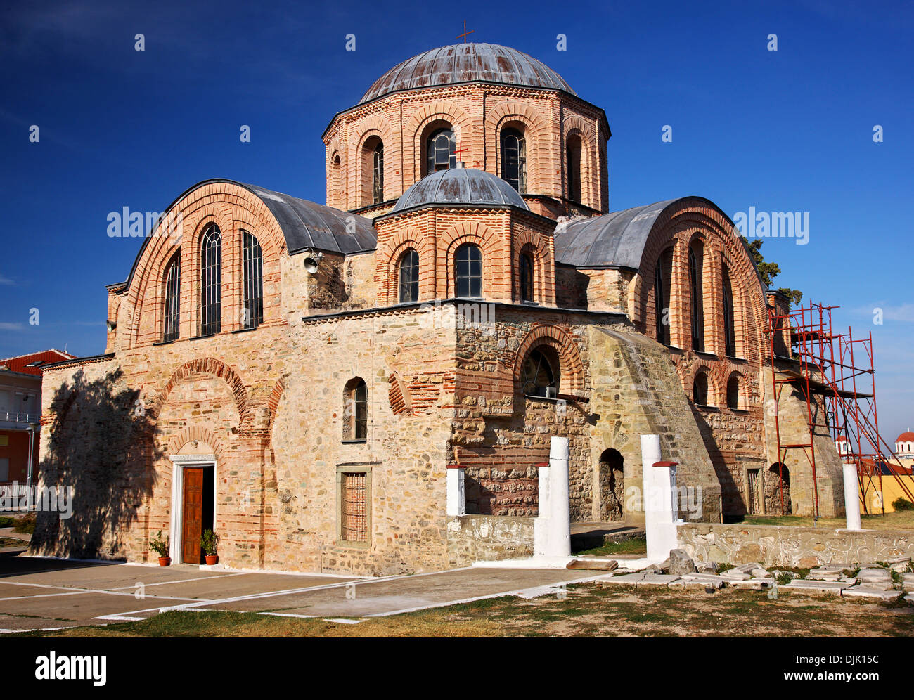 The impressive byzantine church of Panagia Kosmosoteira at Feres town ...