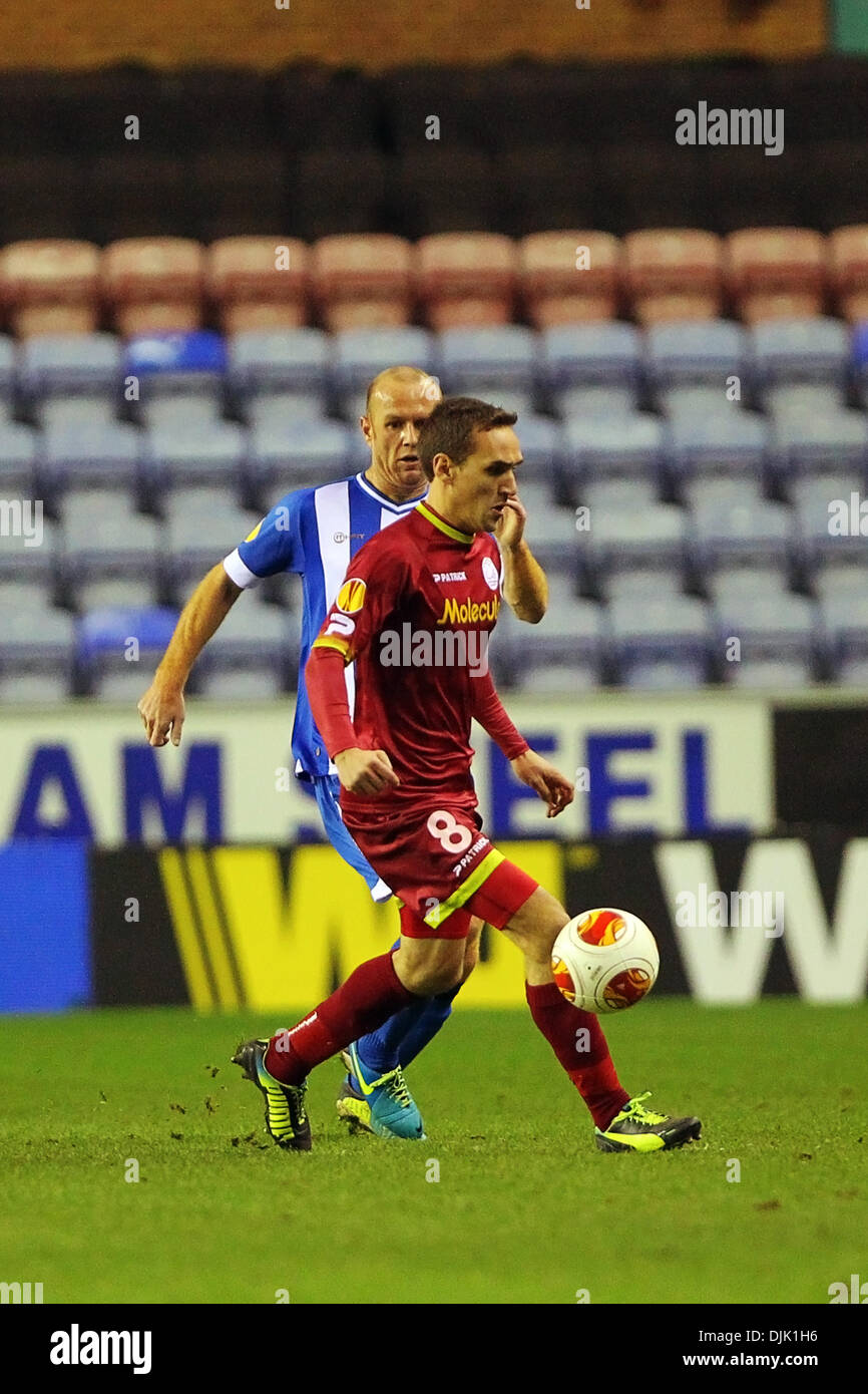 Wigan, UK. 28th Nov, 2013. Sven Kums of SV Zulte Waregem (BEL) in ...