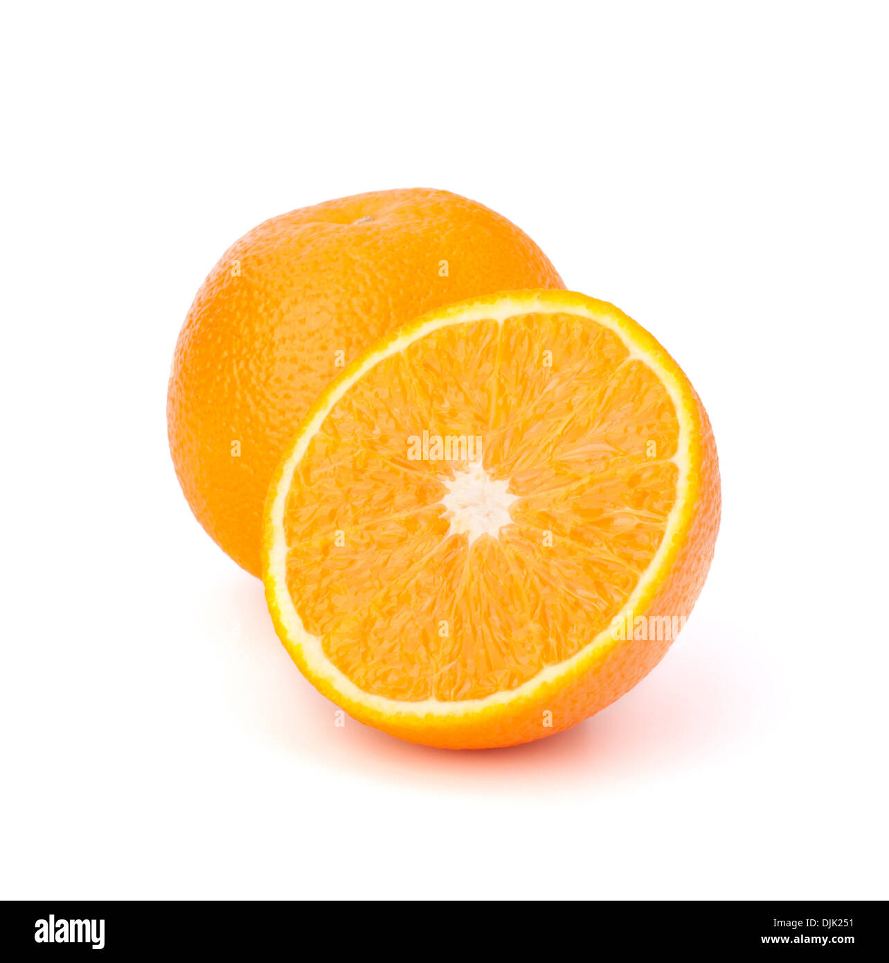 Sliced orange fruit segments isolated on white background Stock Photo ...