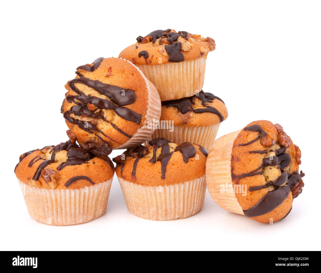 Stacked muffins isolated on white background Stock Photo - Alamy