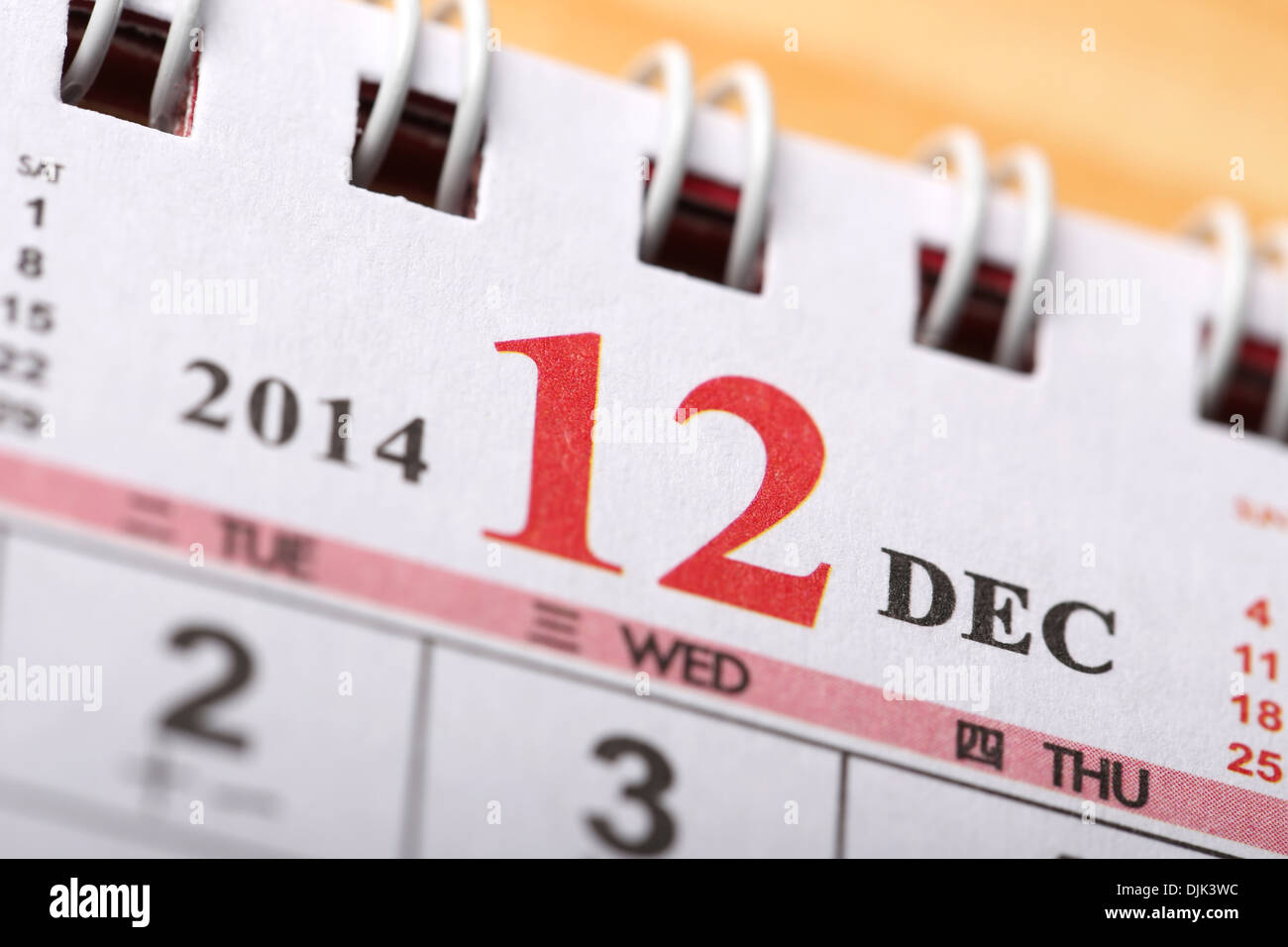 2014 december calendar hi-res stock photography and images - Alamy