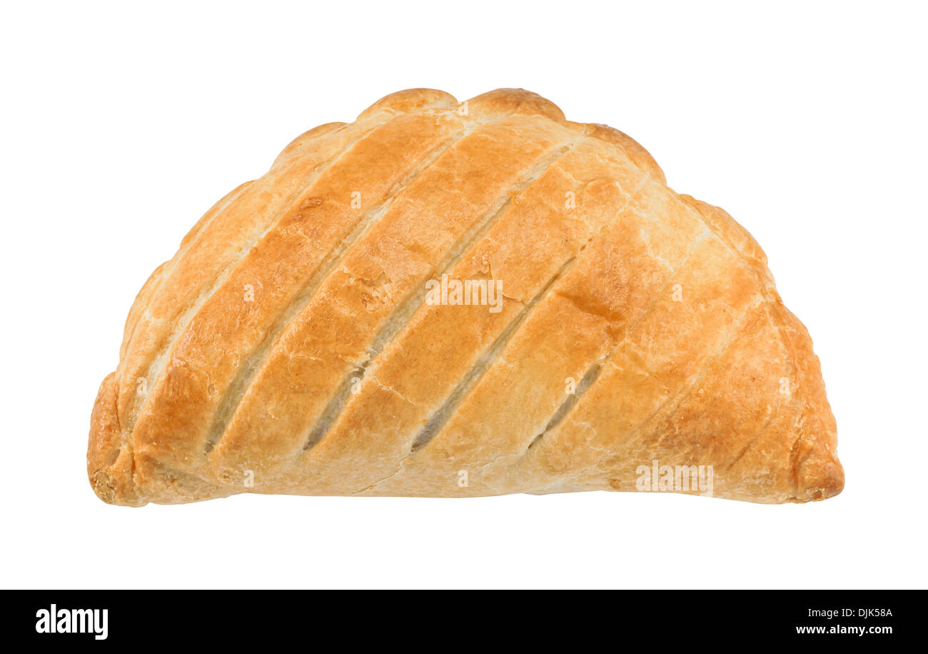 Traditional National Dish of Cornwall a Cornish Pasty isolated against ...
