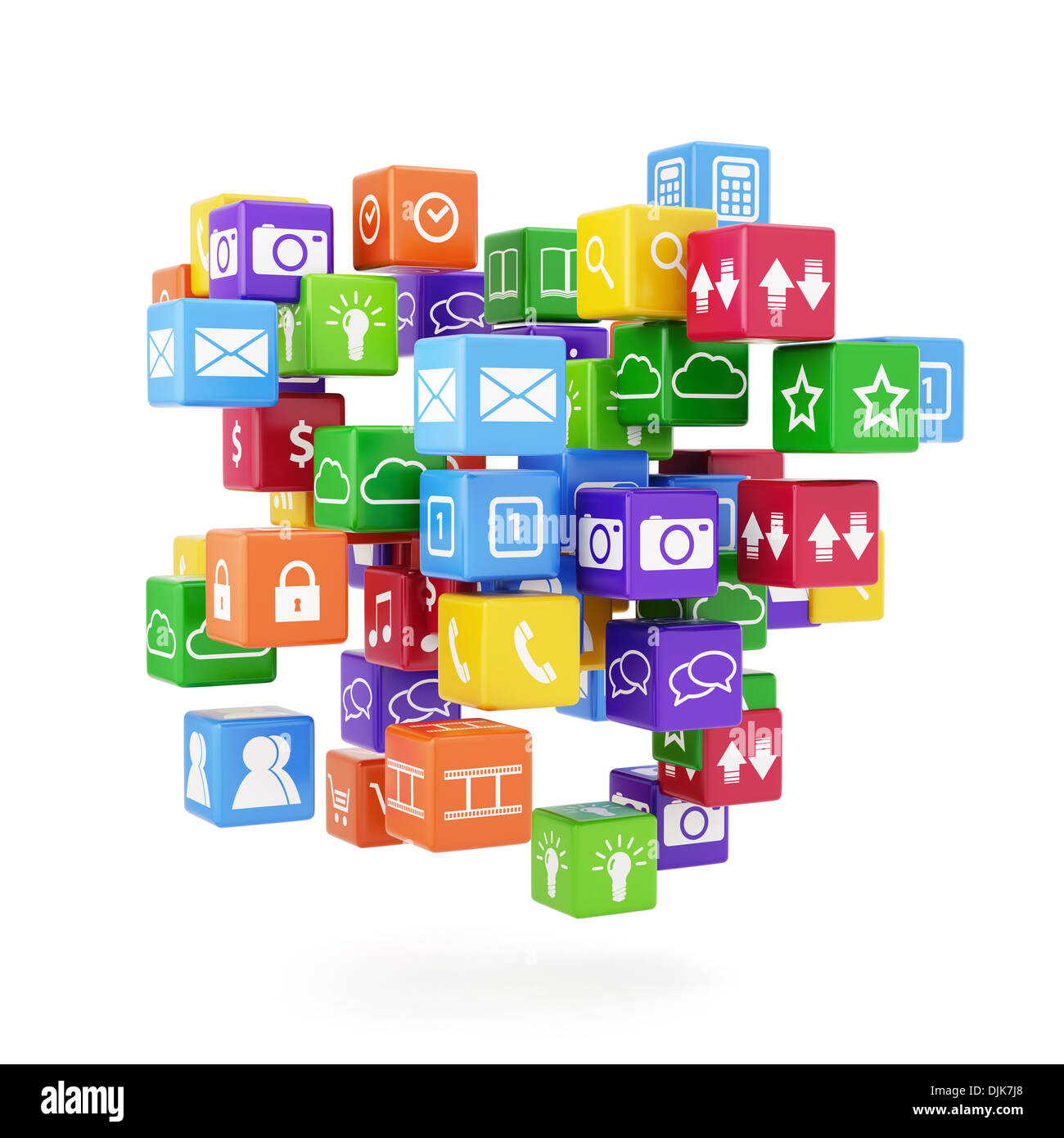 3d illustration of software concept. Icons isolated on white background ...