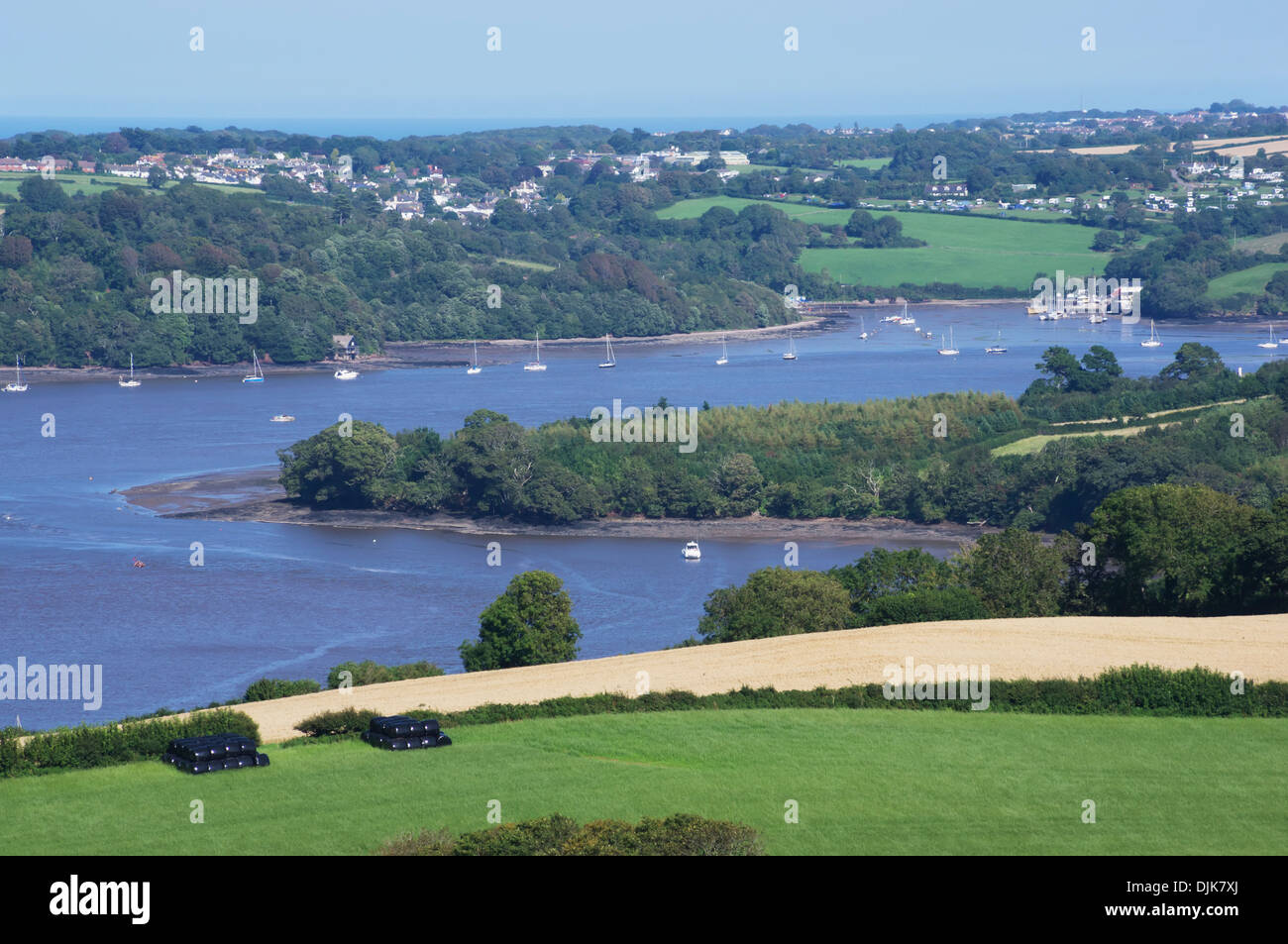 Sailboats In The Harbour; Devon, England Stock Photo - Alamy