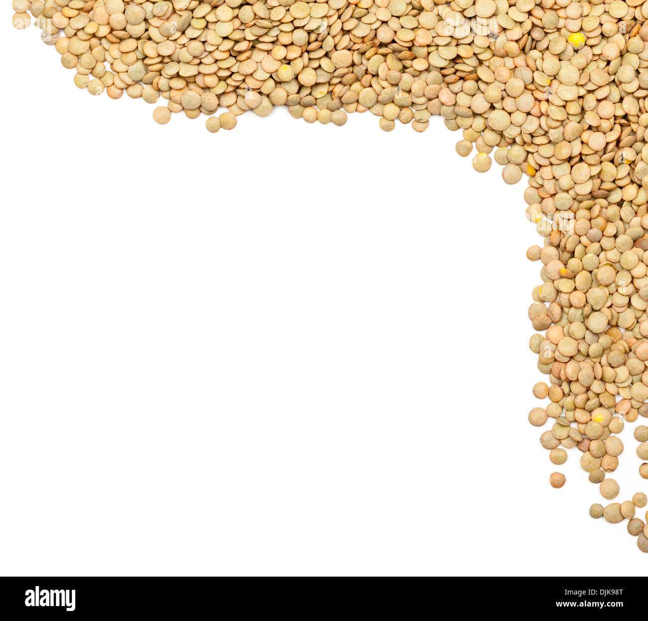 Raw uncooked lentils border on white background Stock Photo - Alamy