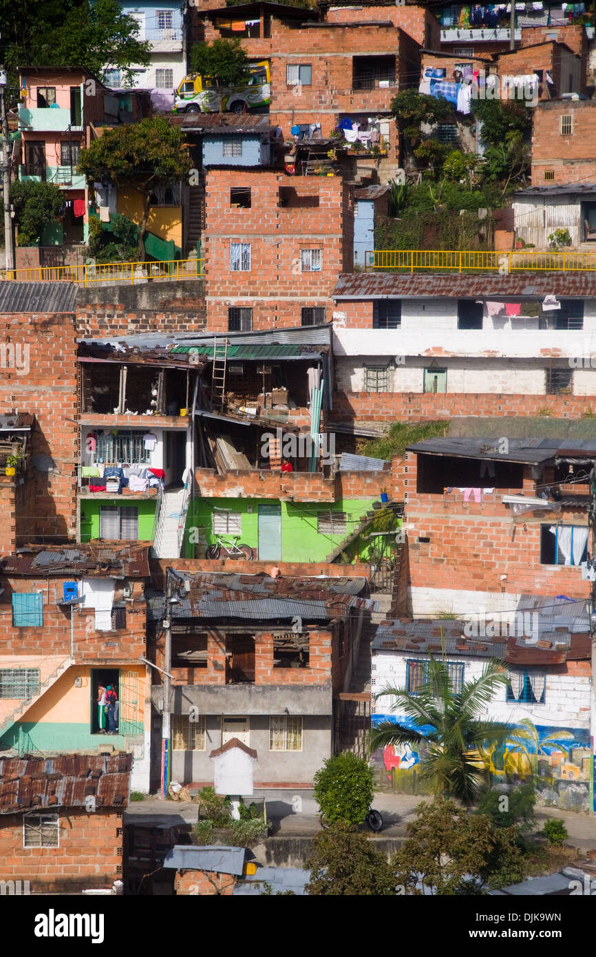 Medellin's slums seen from the cable car, Colombia Stock Photo - Alamy