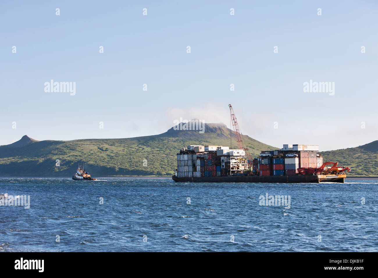 A Tug And Barge Heading Through Isanotski Strait, False Pass, Alaska ...