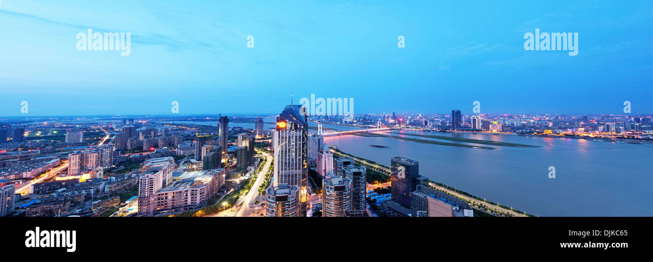 Aerial view of city night Stock Photo - Alamy