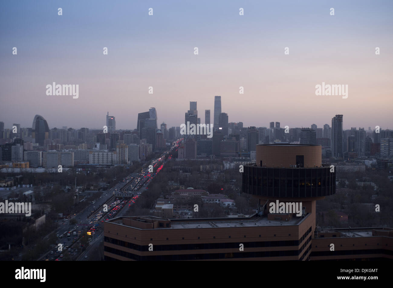Beautiful view of the skyline of Guomao and CBD and the famous landmark ...