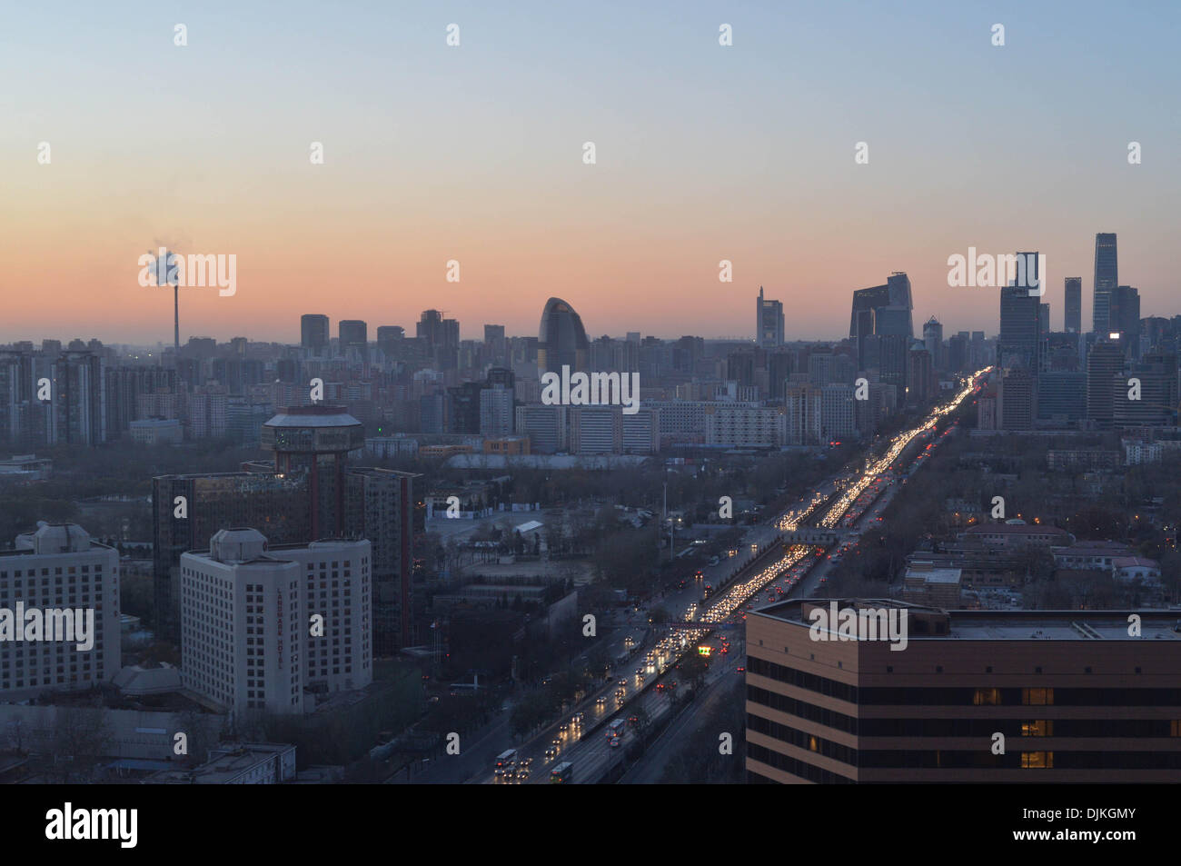 Beautiful view of the skyline of Guomao and CBD and the famous landmark ...