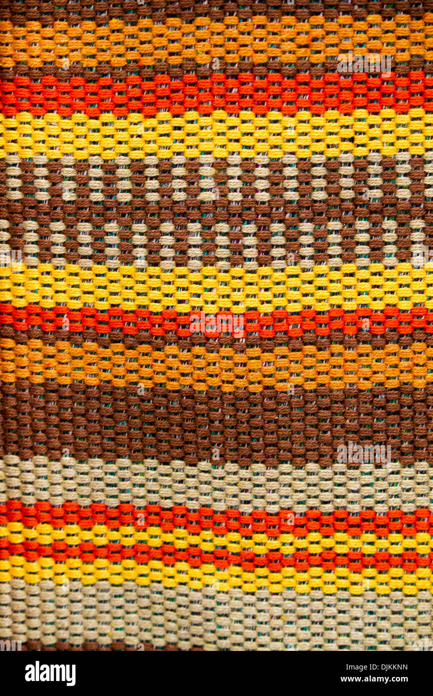 Close view texture of a colorful cotton carpet fabric Stock Photo - Alamy