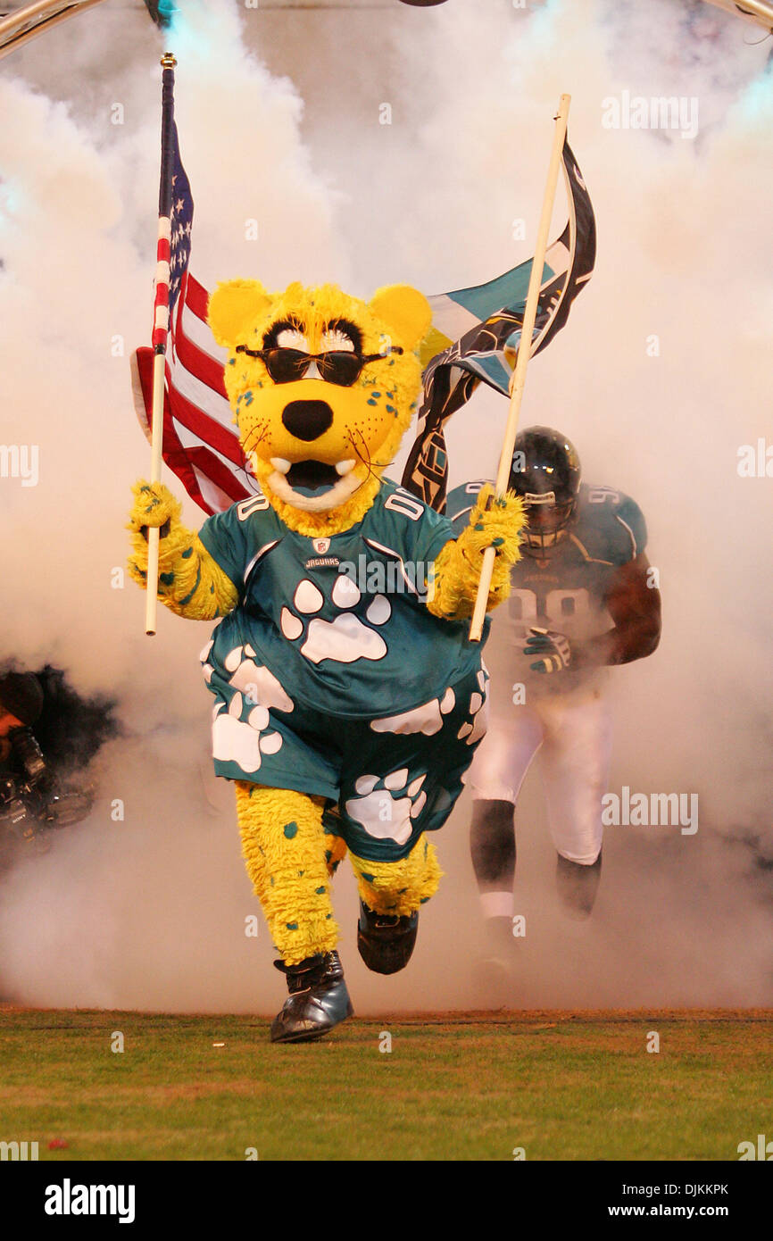 Jaguars mascot Jaxson De Ville leads the team out prior to the NFL ...