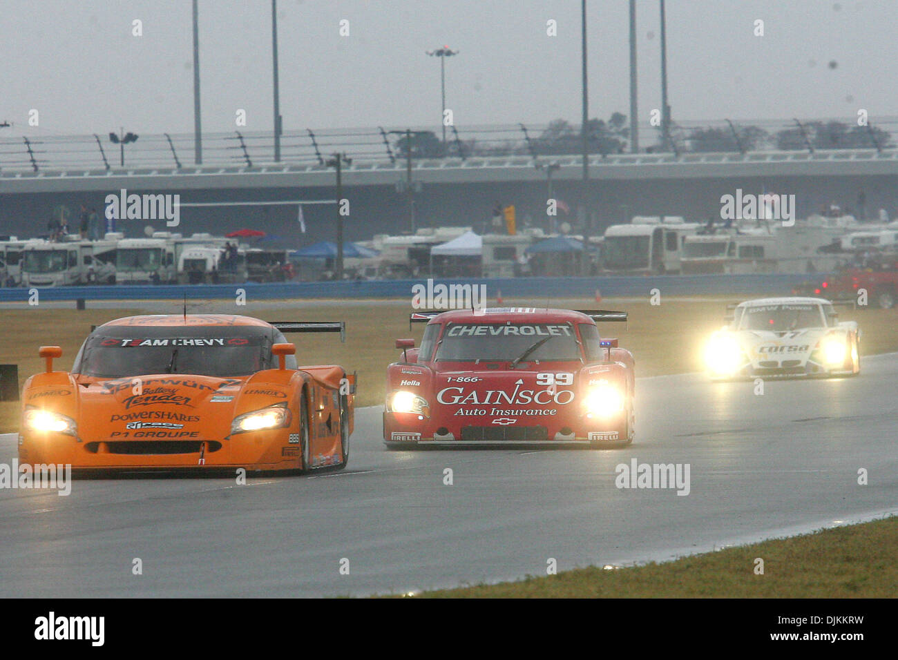The No. 2 Beyer Racing Chevrolet races through the infield section ...