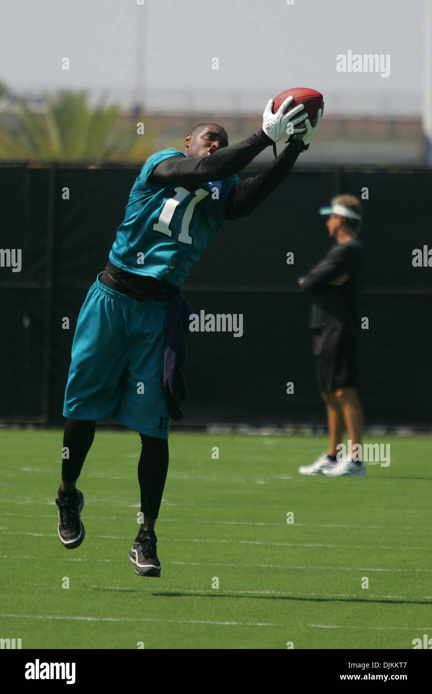 Mike Sims-Walker catches a pass during training camp at the ...