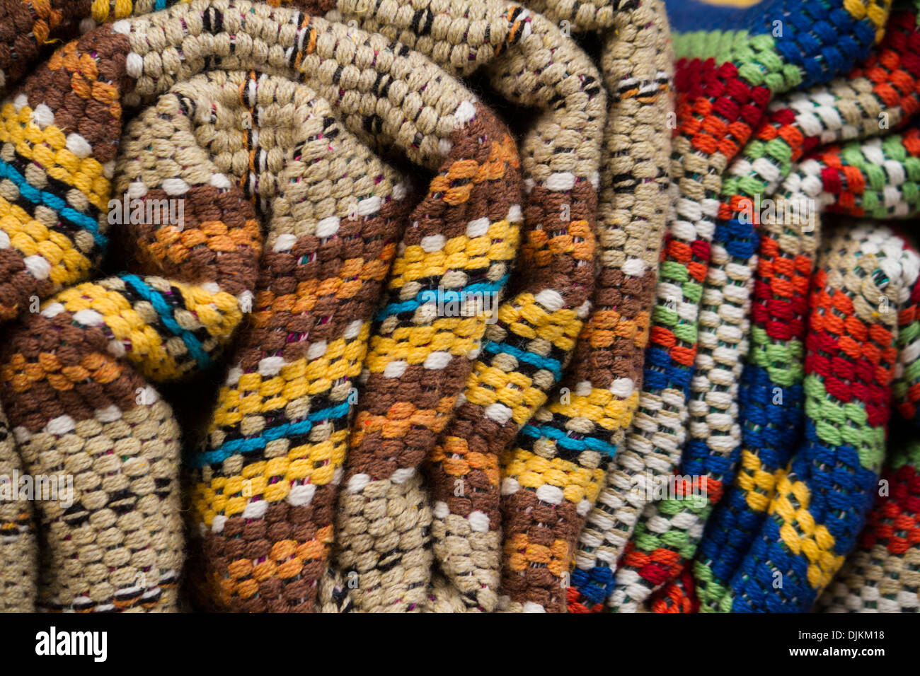 Close view texture of a colorful cotton carpet fabric Stock Photo - Alamy