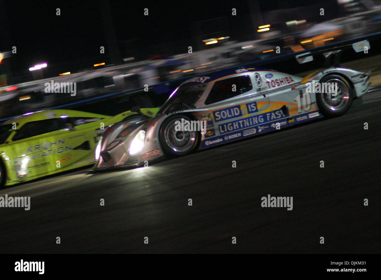 The No. 10 Ford Dallara races through the infield section during the ...