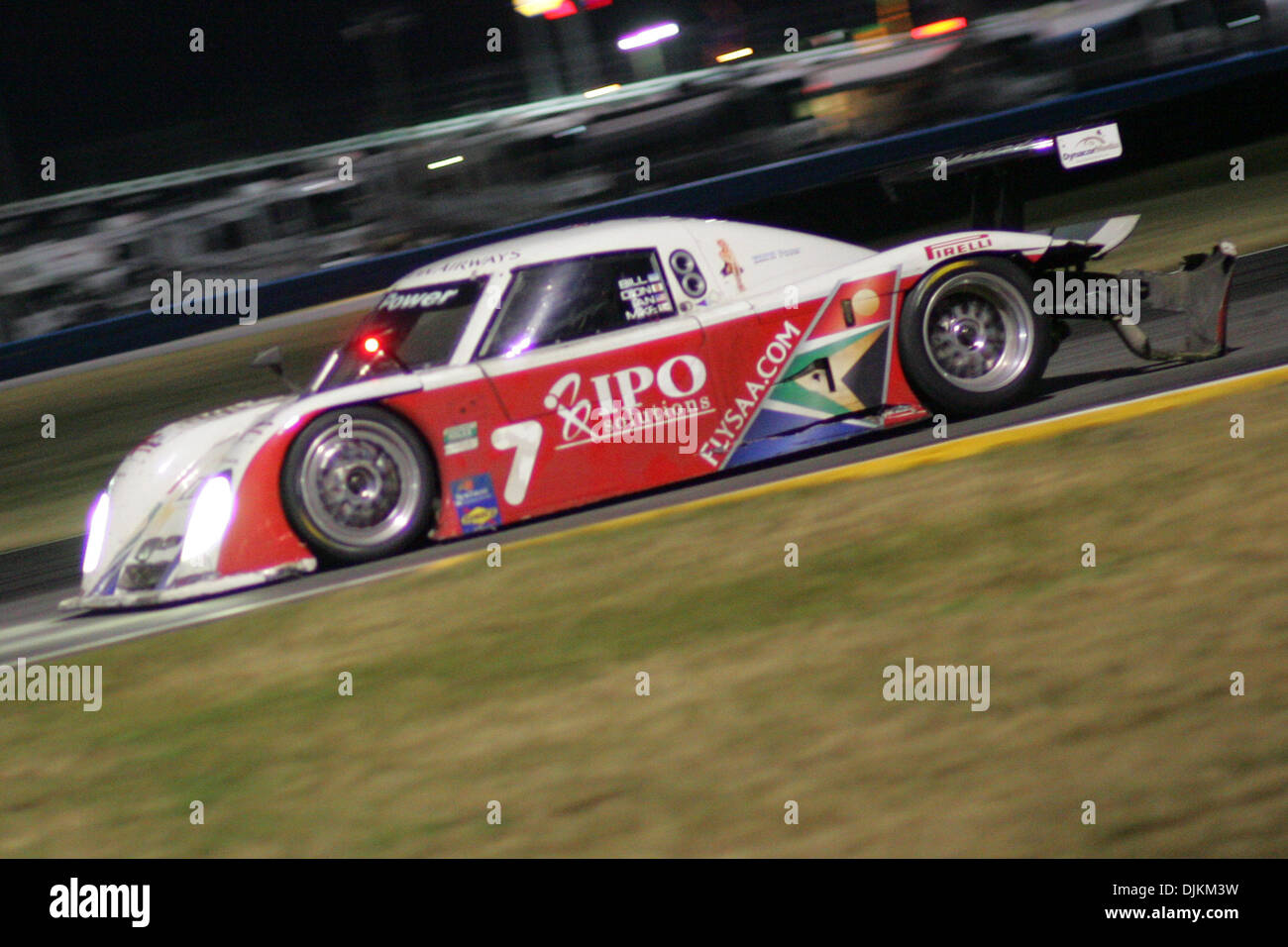 The No. 7 BMW Riley drags a fender through the infield section during ...