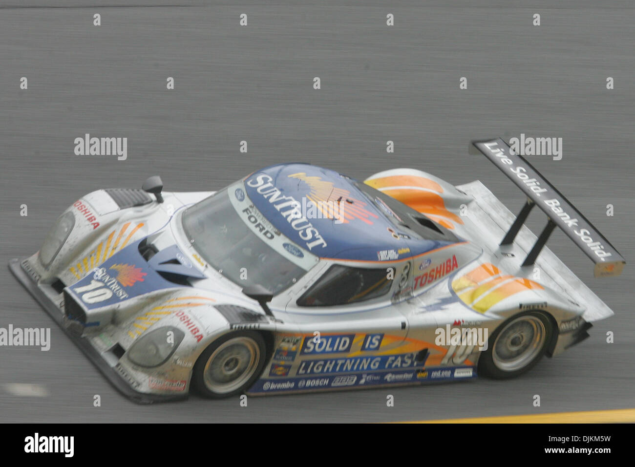The No. 10 Ford Dallara races through the infield section during the ...