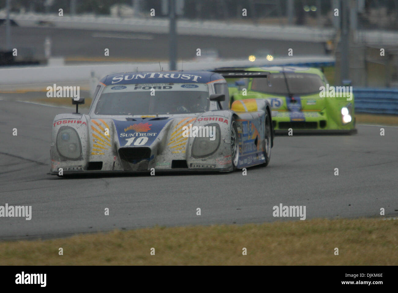 The No. 10 Ford Dallara races through the infield section during the ...