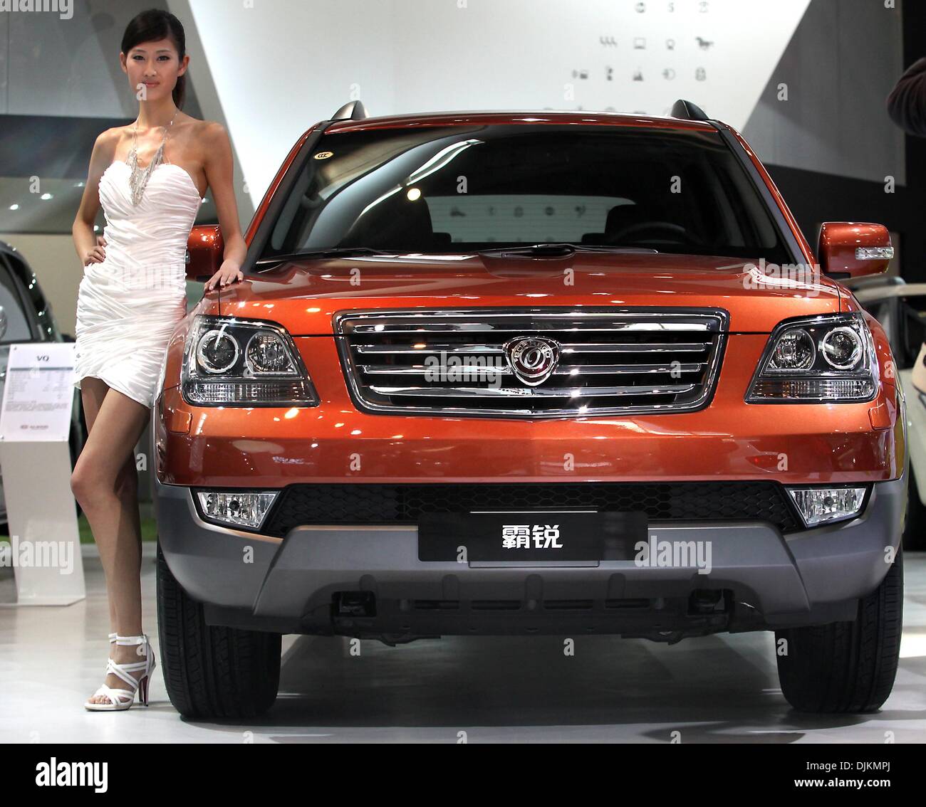 Beijing, CHINA, China. 23rd April, 2010. Chinese models pose next to ...
