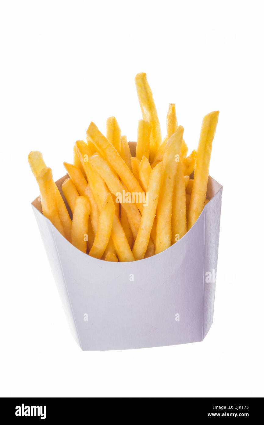 portion of french fries on white background Stock Photo - Alamy