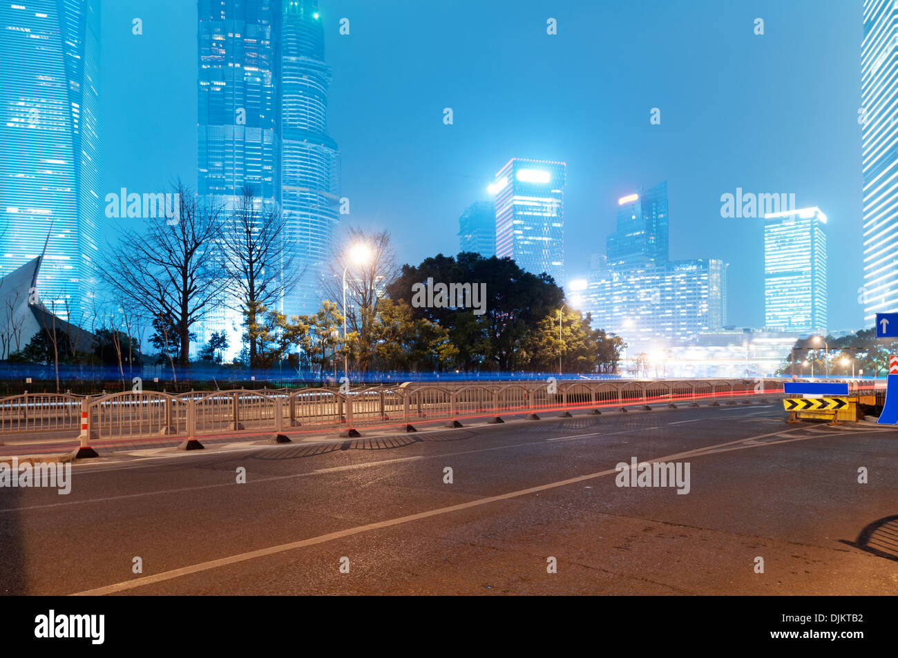 Shanghai Lujiazui Finance & Trade Zone modern city night background ...