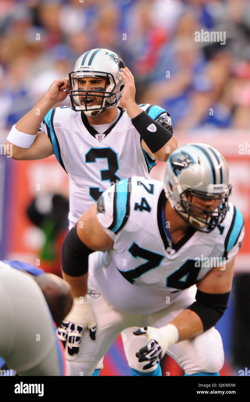 Carolina Panthers quarterback Matt Moore (3) yells adjustment ...
