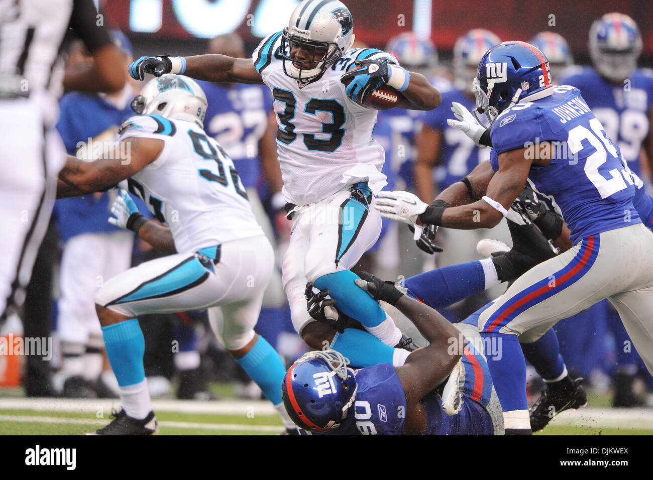 New York Giants defensive end Jason Pierre-Paul (90) tackles Carolina ...