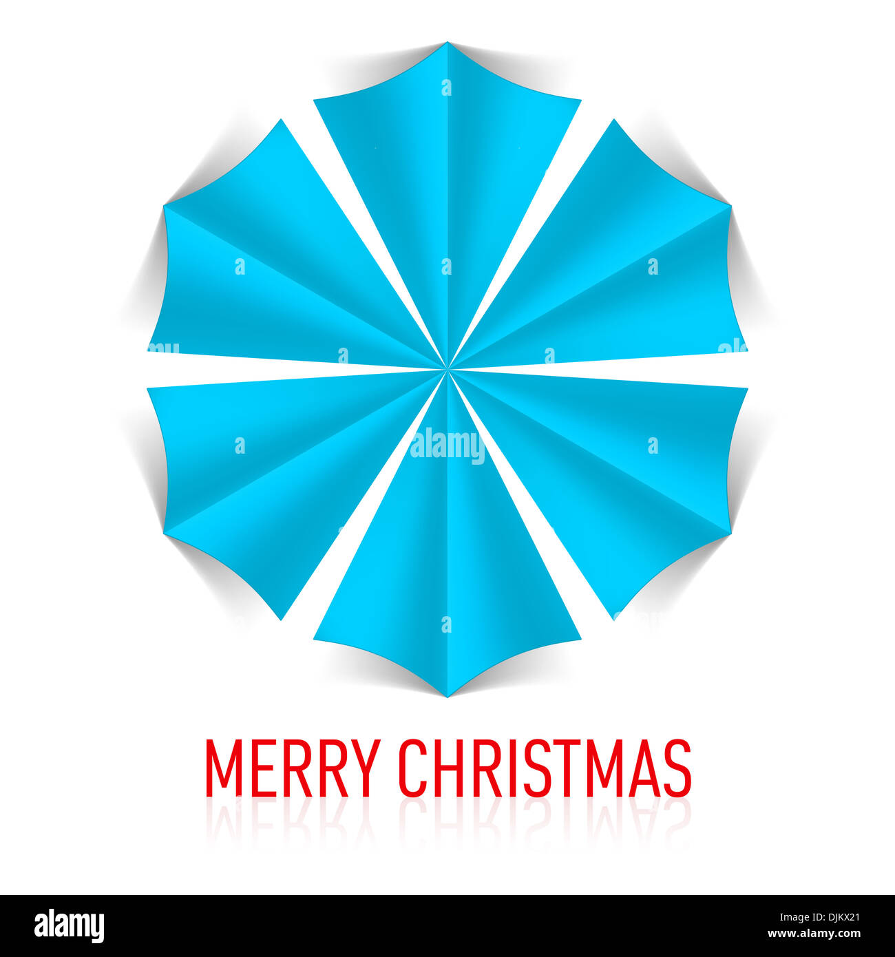 Illustration of blue paper snowflake on white background. Christmas ...